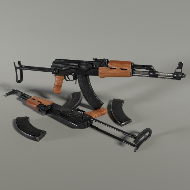 3D akms rifle model - TurboSquid 1334840