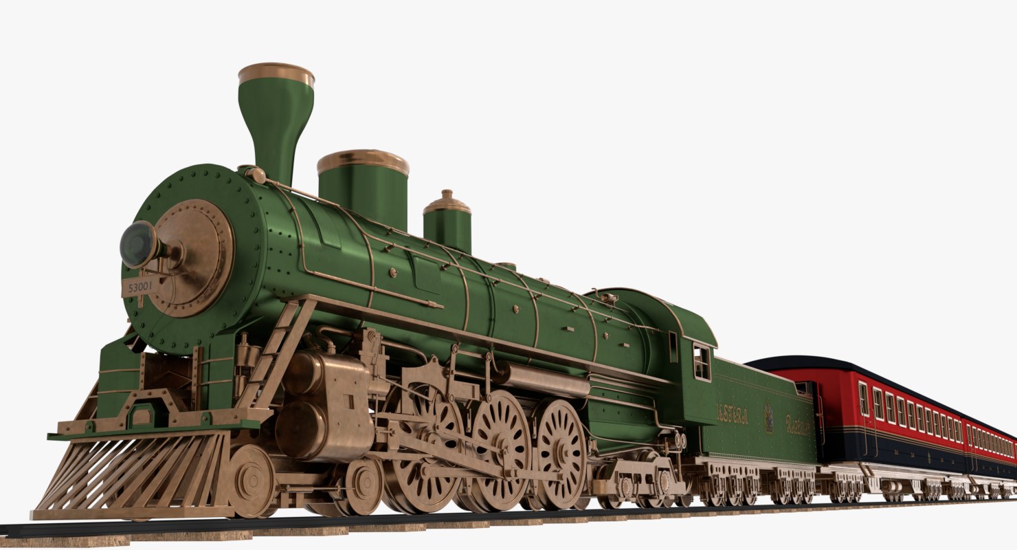 Steam train model - TurboSquid 1335544