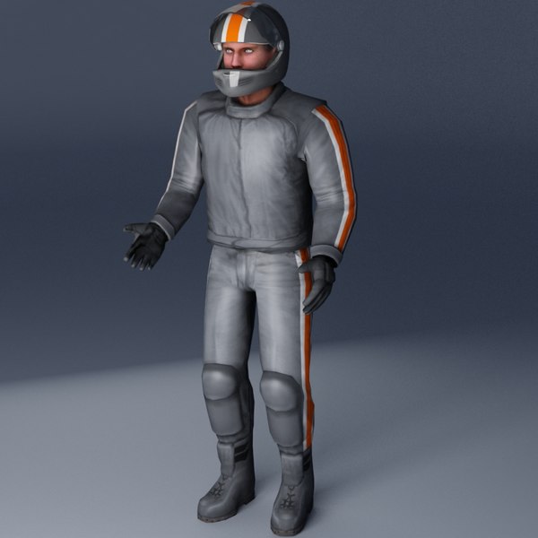 motorcycle rider 3d model