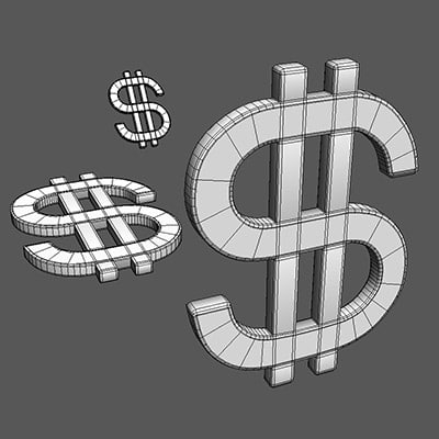dollar sign resolution 3d model