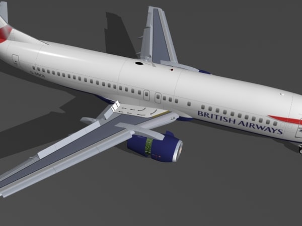 3d b 737-400 british airways model