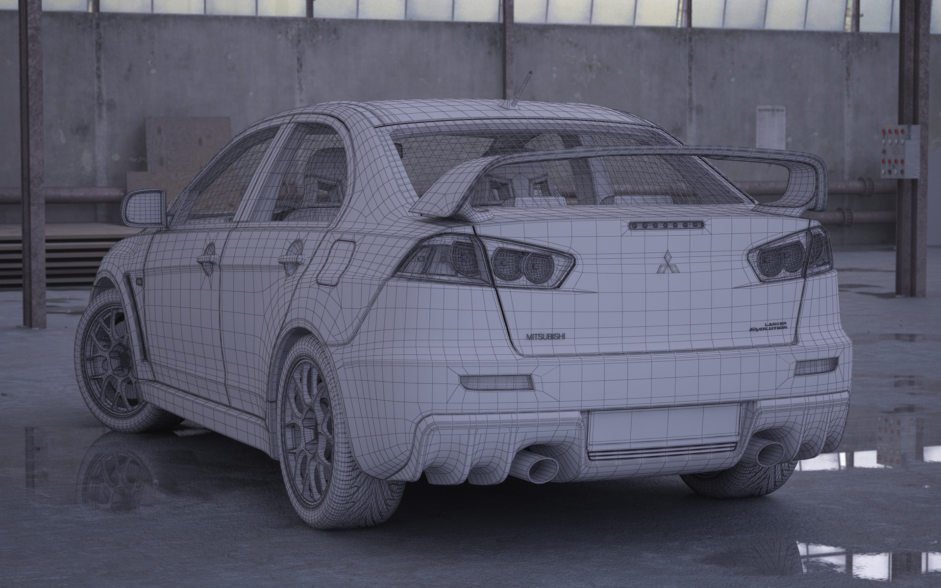 3d car mitsubishi lancer evo