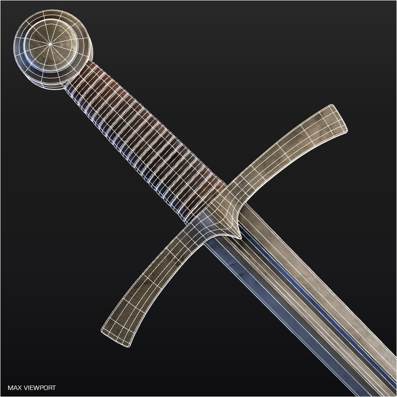3d model medieval sword
