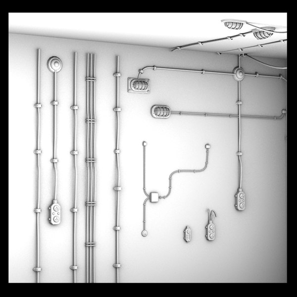 cables wall 3d model