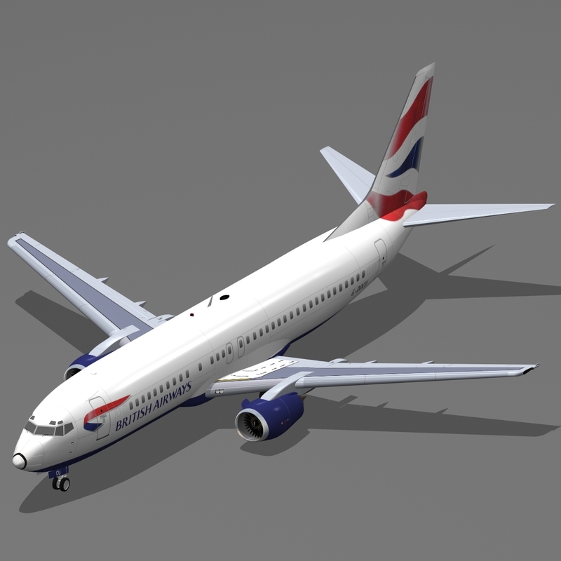 3d b 737-400 british airways model
