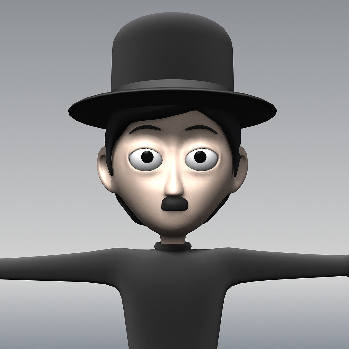 cartoon character charlie chaplin 3d max