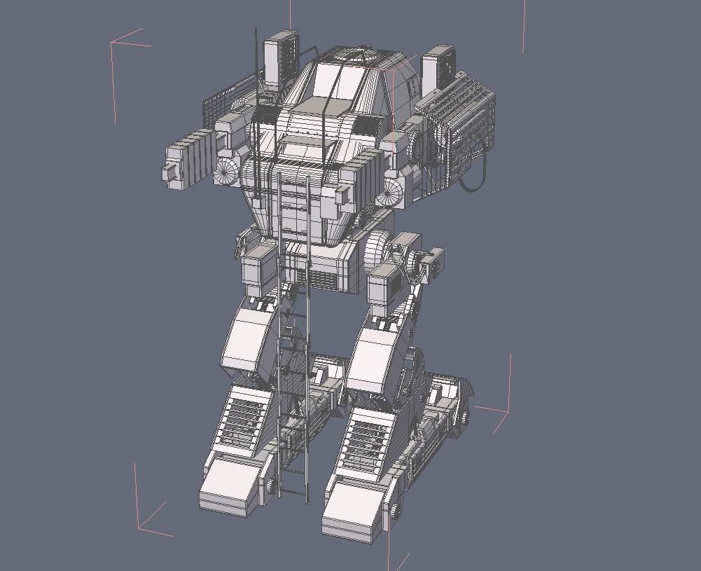 futuristic mech 3d model