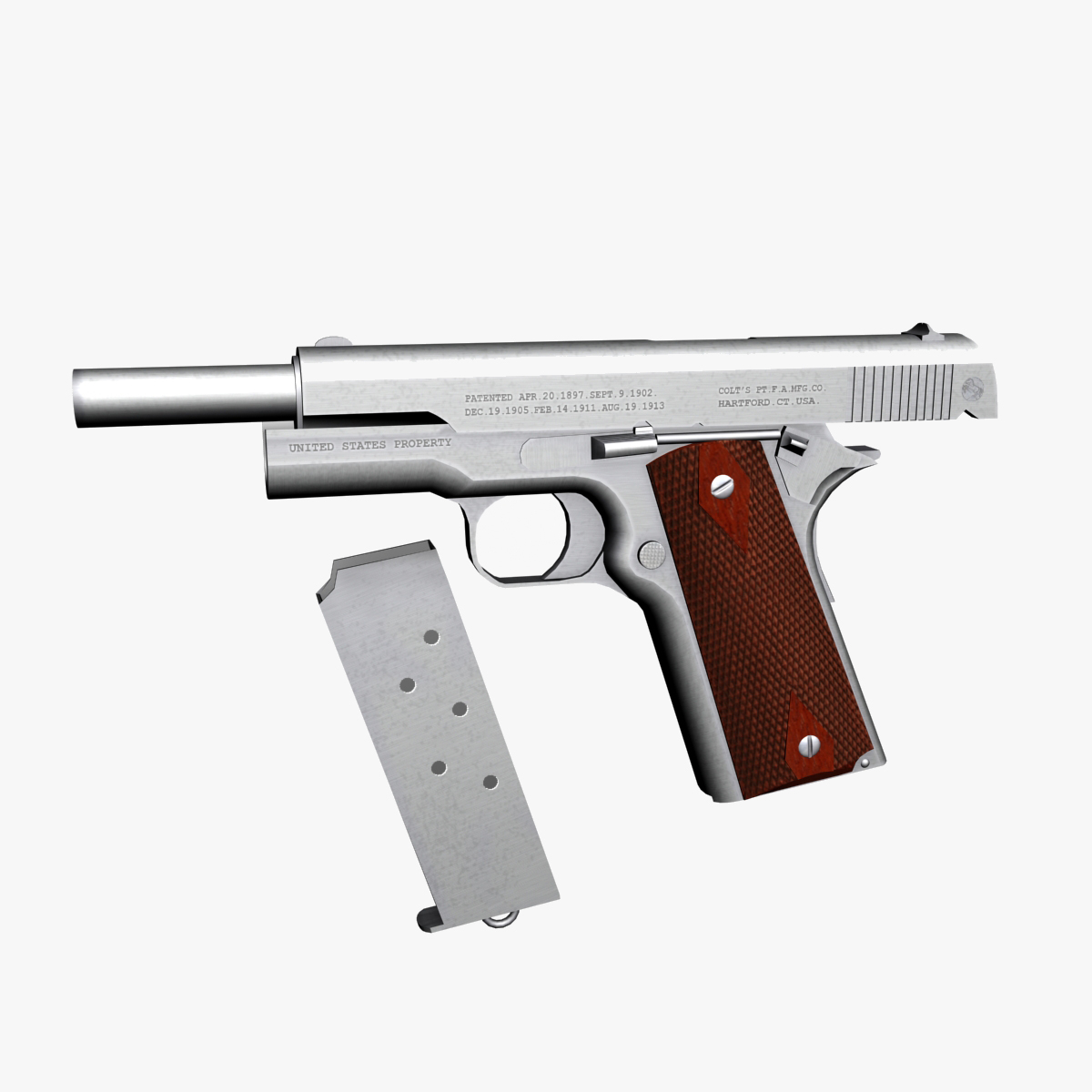 colt 1911 pistol 3d model