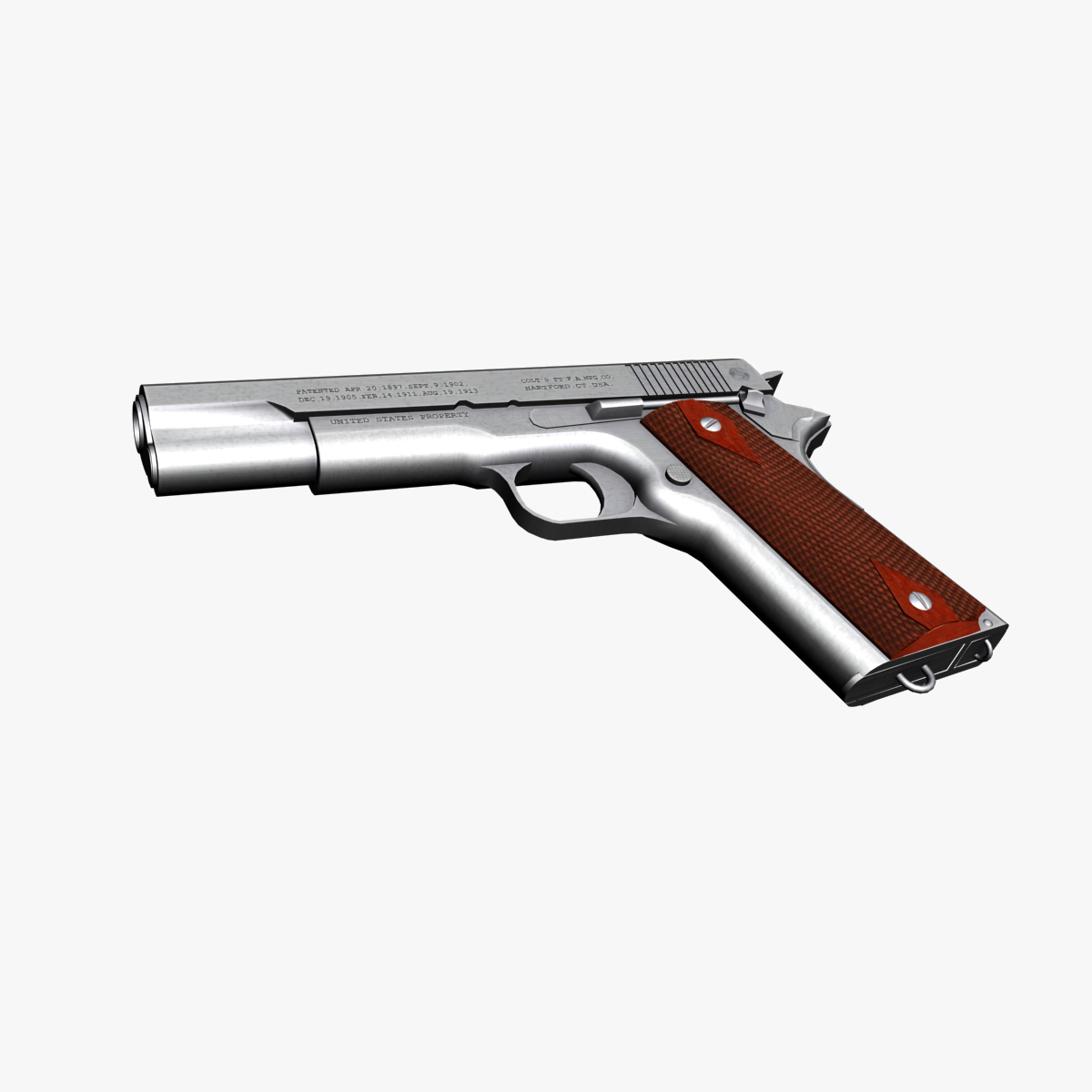 colt 1911 pistol 3d model