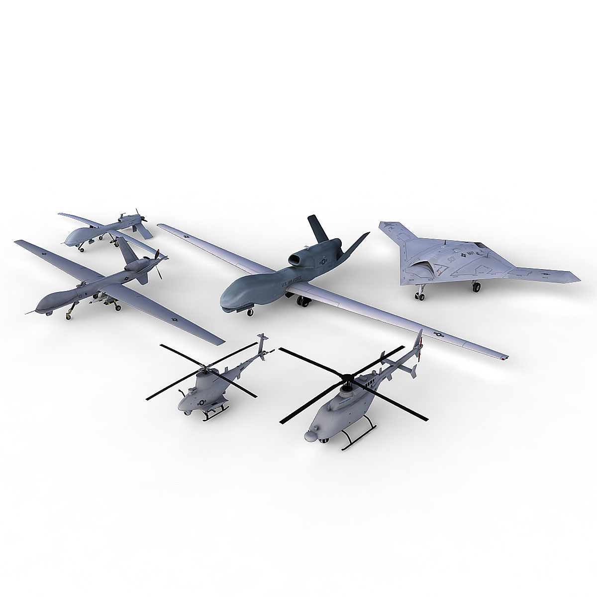 3d model 6 uavs