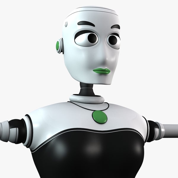 free female robot 3d model