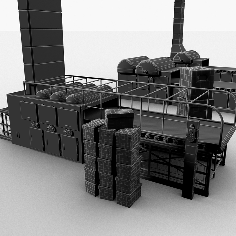 3d model machine factory