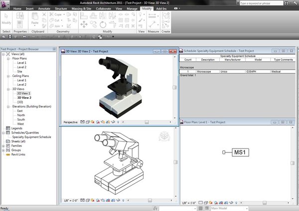 Building Revit Family Unico Microscope Medical