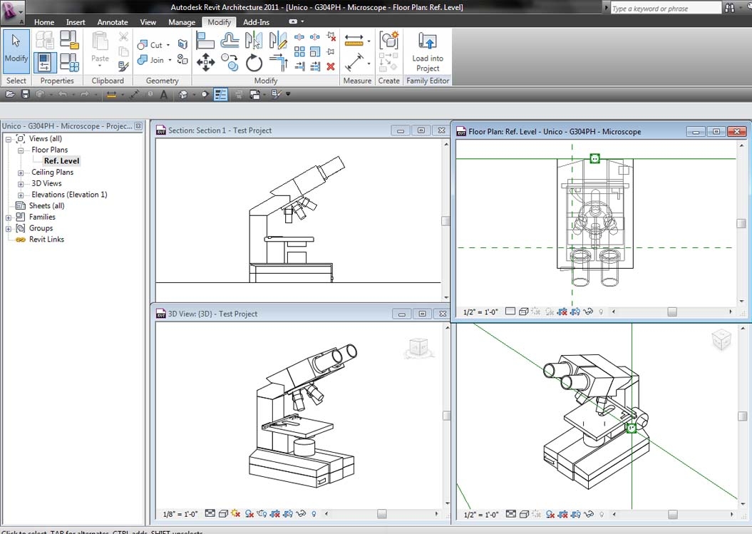 Building Revit Family Unico Microscope Medical