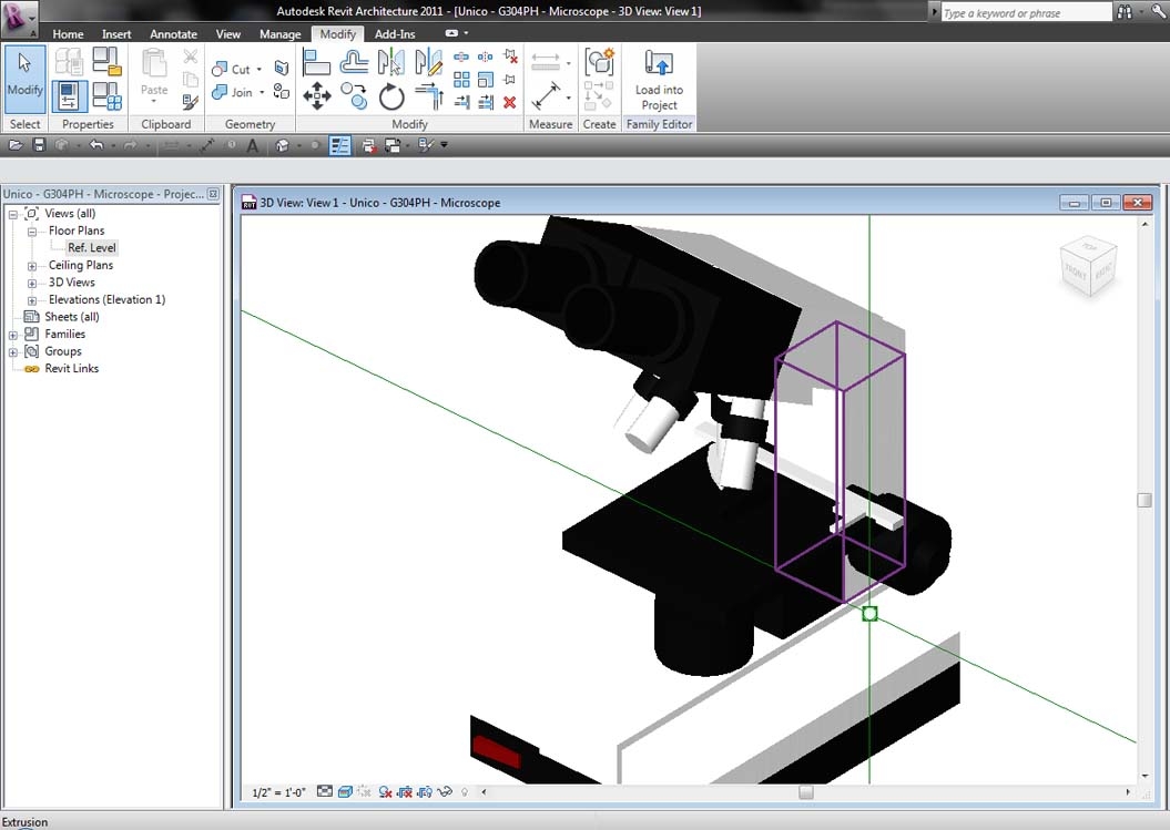 Building Revit Family Unico Microscope Medical