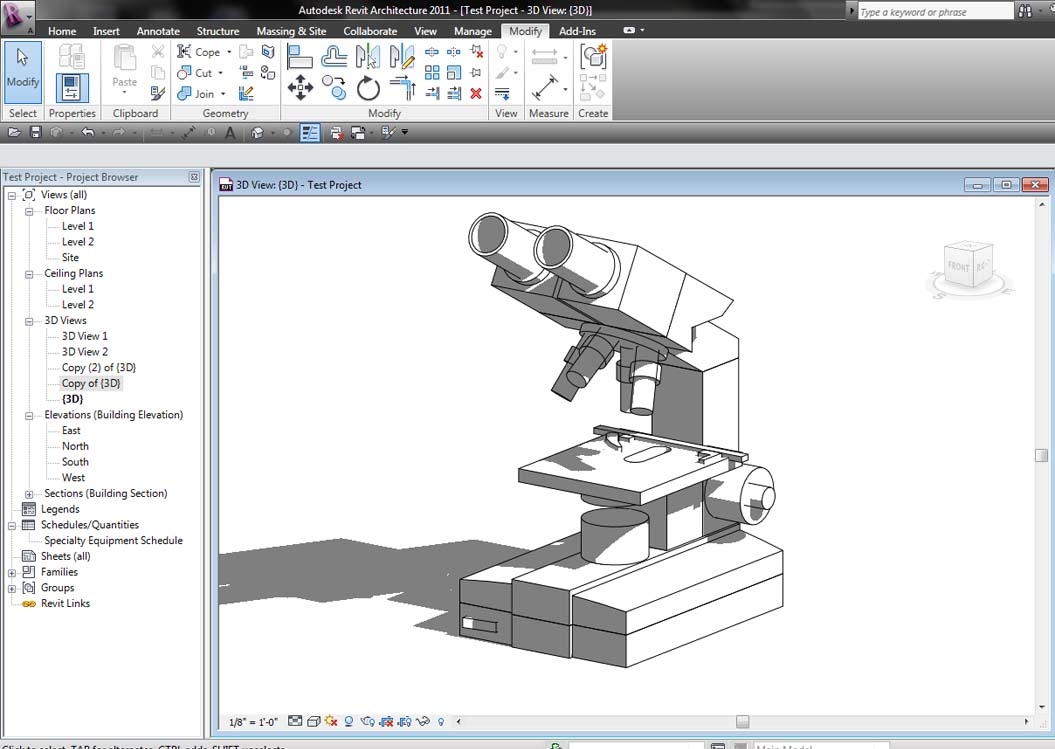 Building Revit Family Unico Microscope Medical