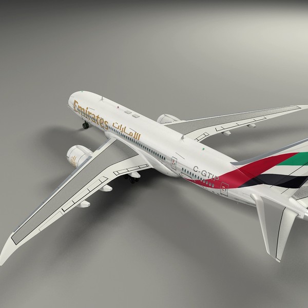 3d model fly emirates airliner
