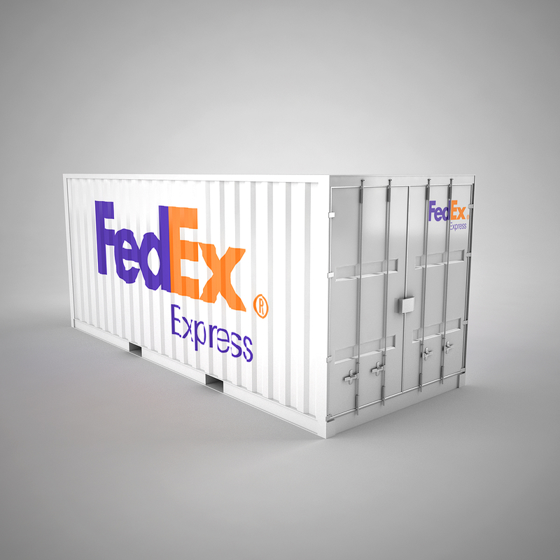3ds max fedex cargo trade container