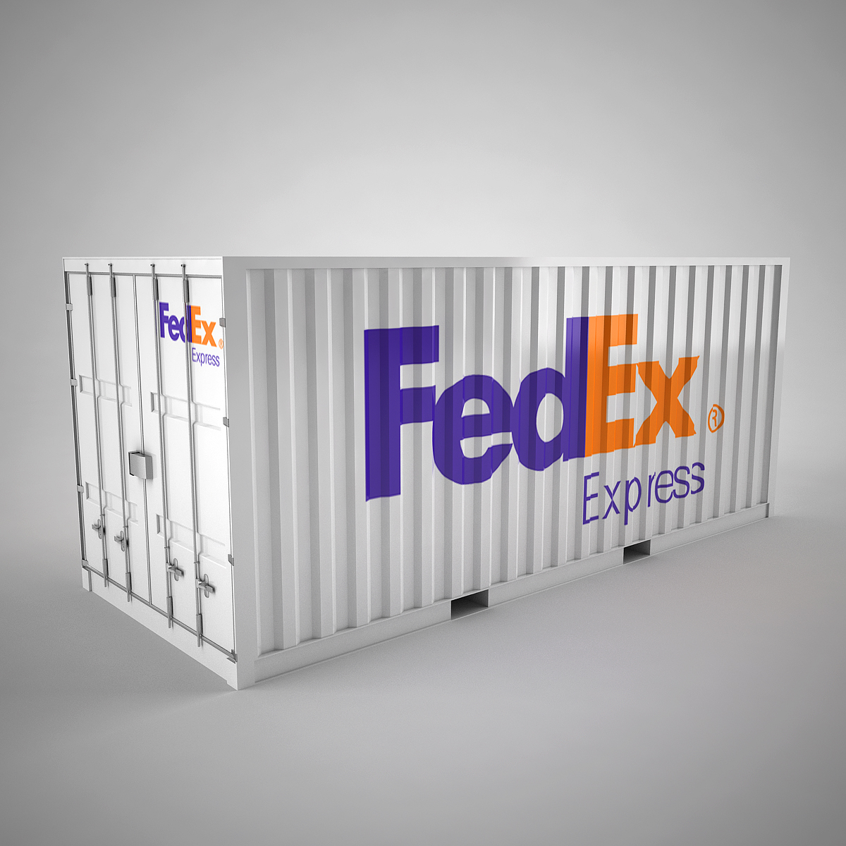 3ds max fedex cargo trade container