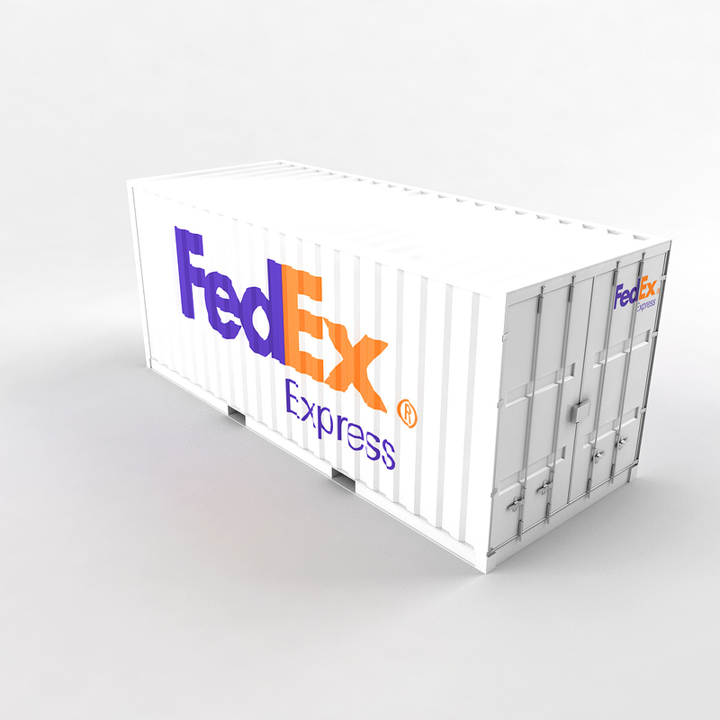 3ds max fedex cargo trade container