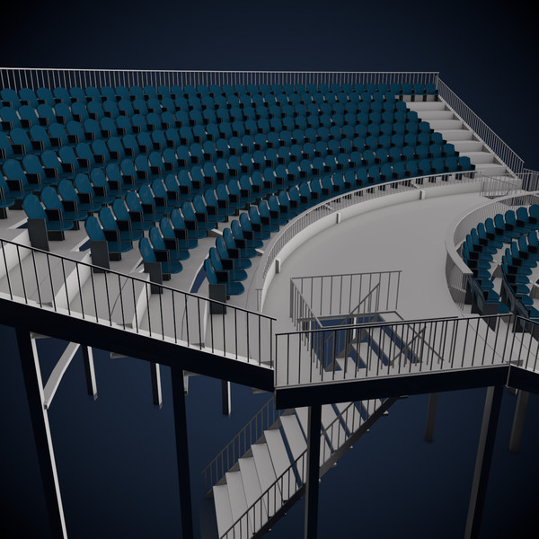 grandstand seating set c4d