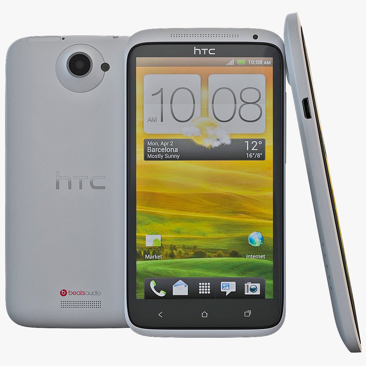3d model white htc x cell phone