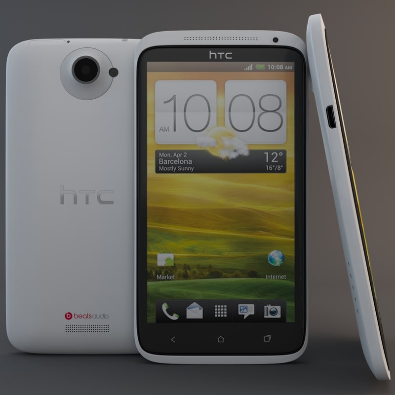 3d model white htc x cell phone