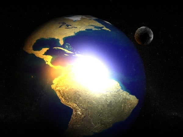 3d moon earth realistic model