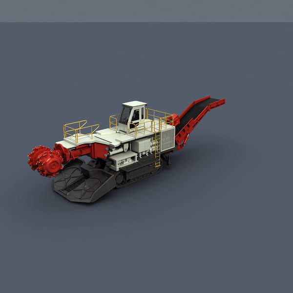 mining machines roadheader 3d model