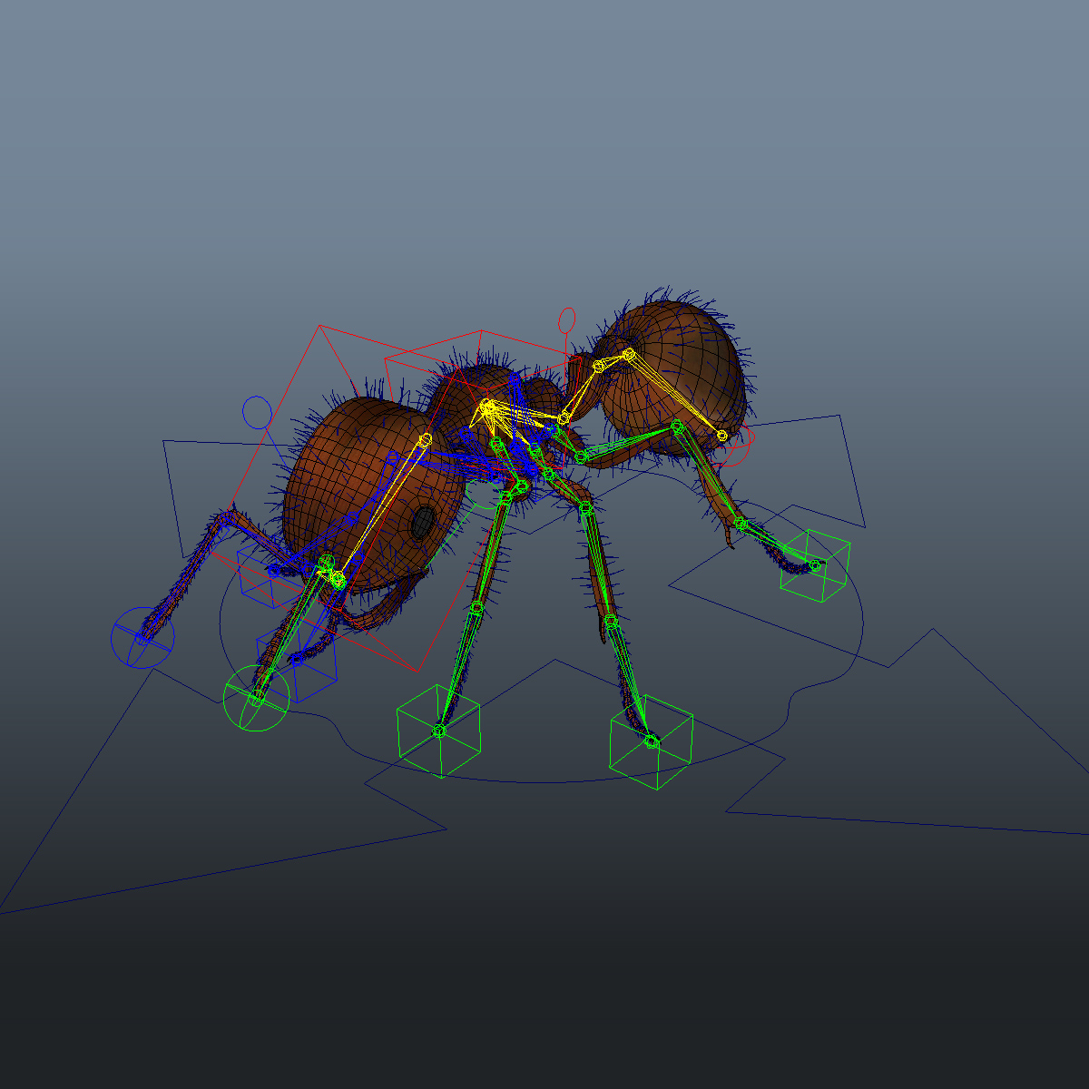 3d ant rigged model