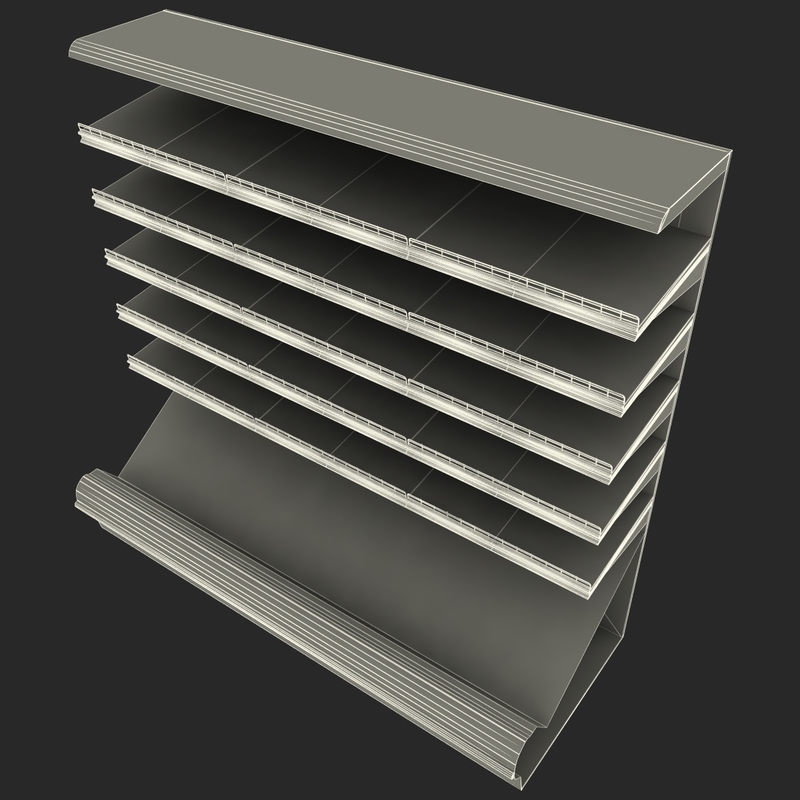3d model supermarket shelf