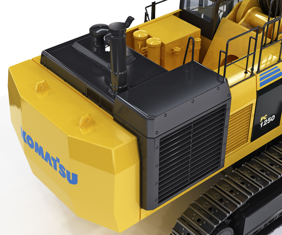 3ds max hydraulic excavator komatsu pc1250