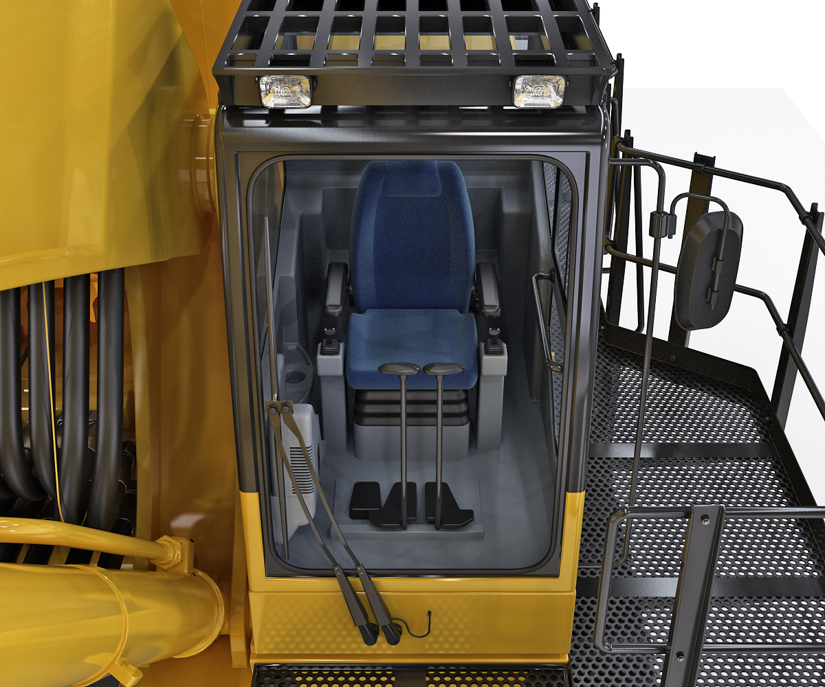 3ds max hydraulic excavator komatsu pc1250