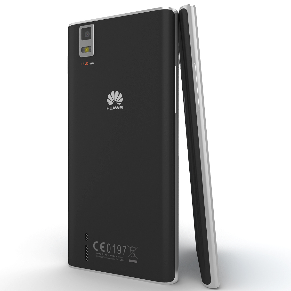 3d huawei ascend p2 black model