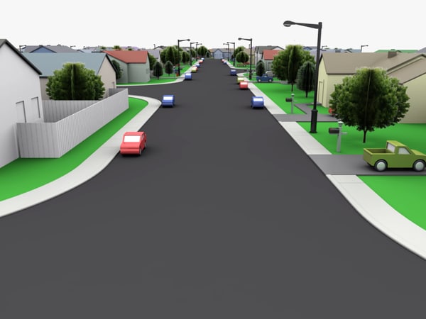 3d model neighborhood block