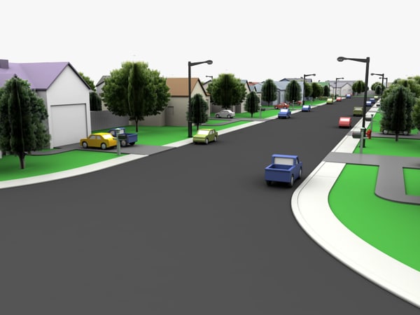 3d model neighborhood block