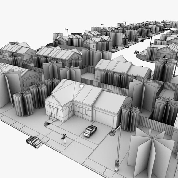 3d model neighborhood block