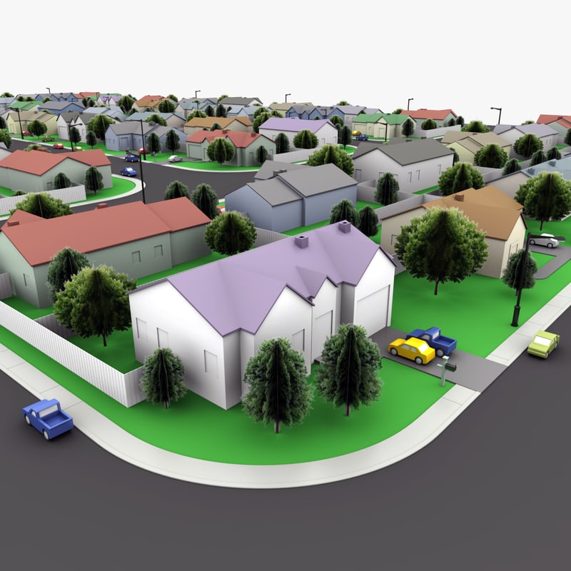 3d model neighborhood block