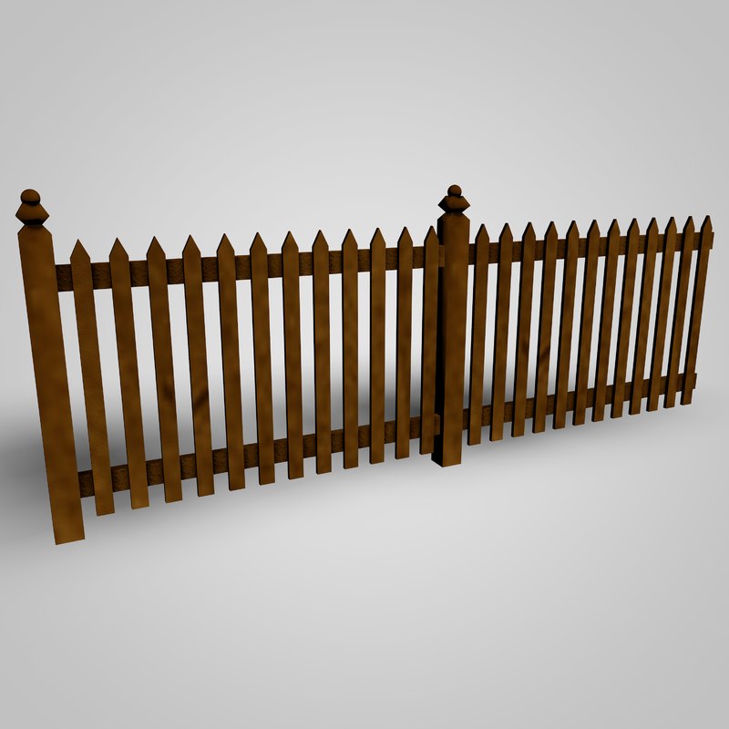 wood fence 3d model