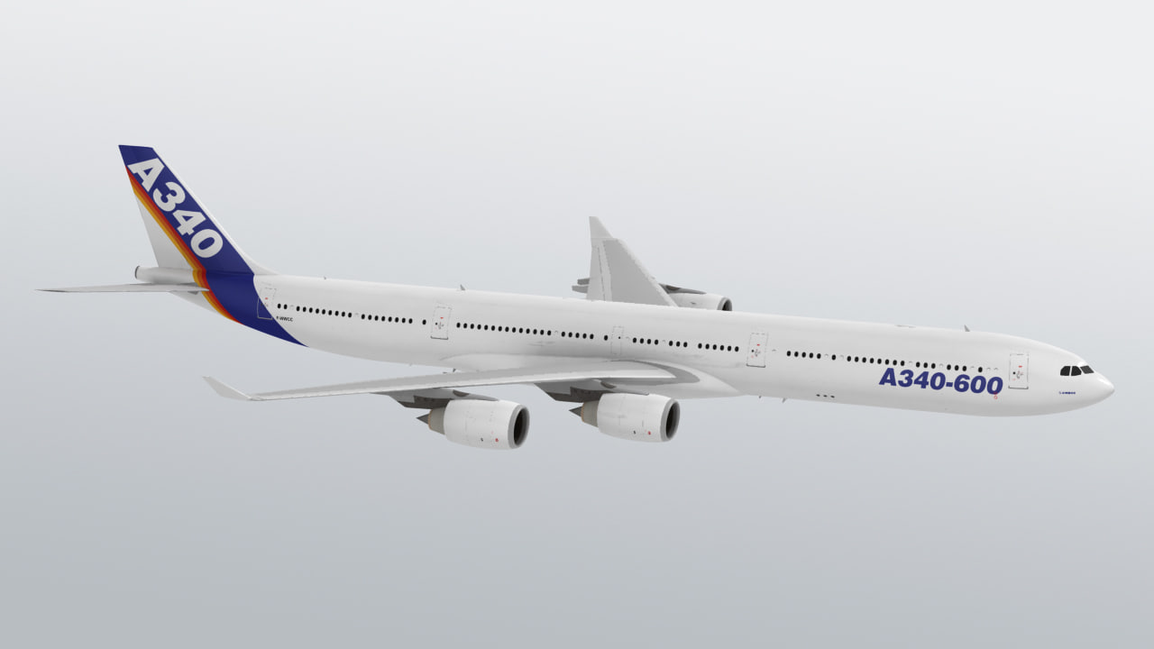 airbus a340 a340-600 3d max