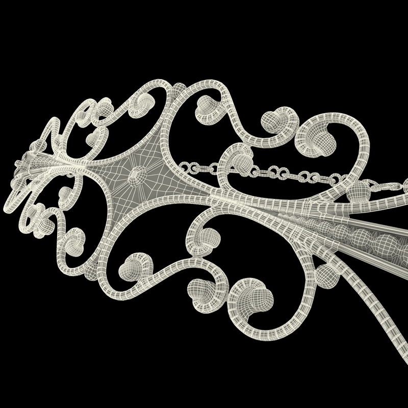 filigree necklace 3d model