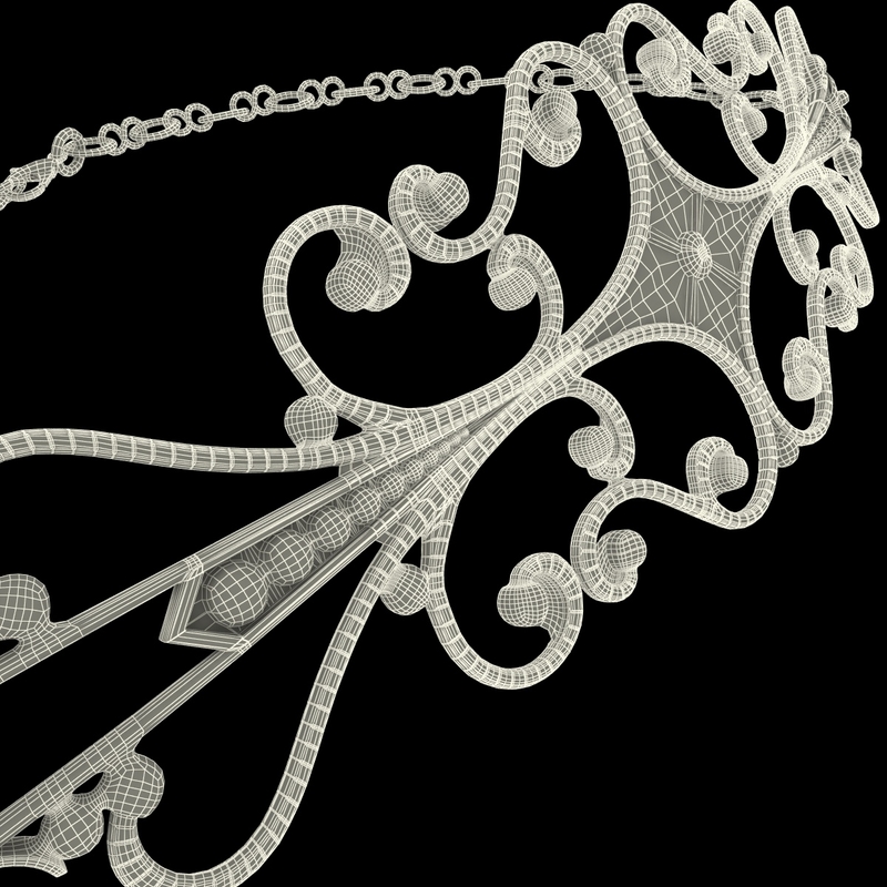 filigree necklace 3d model