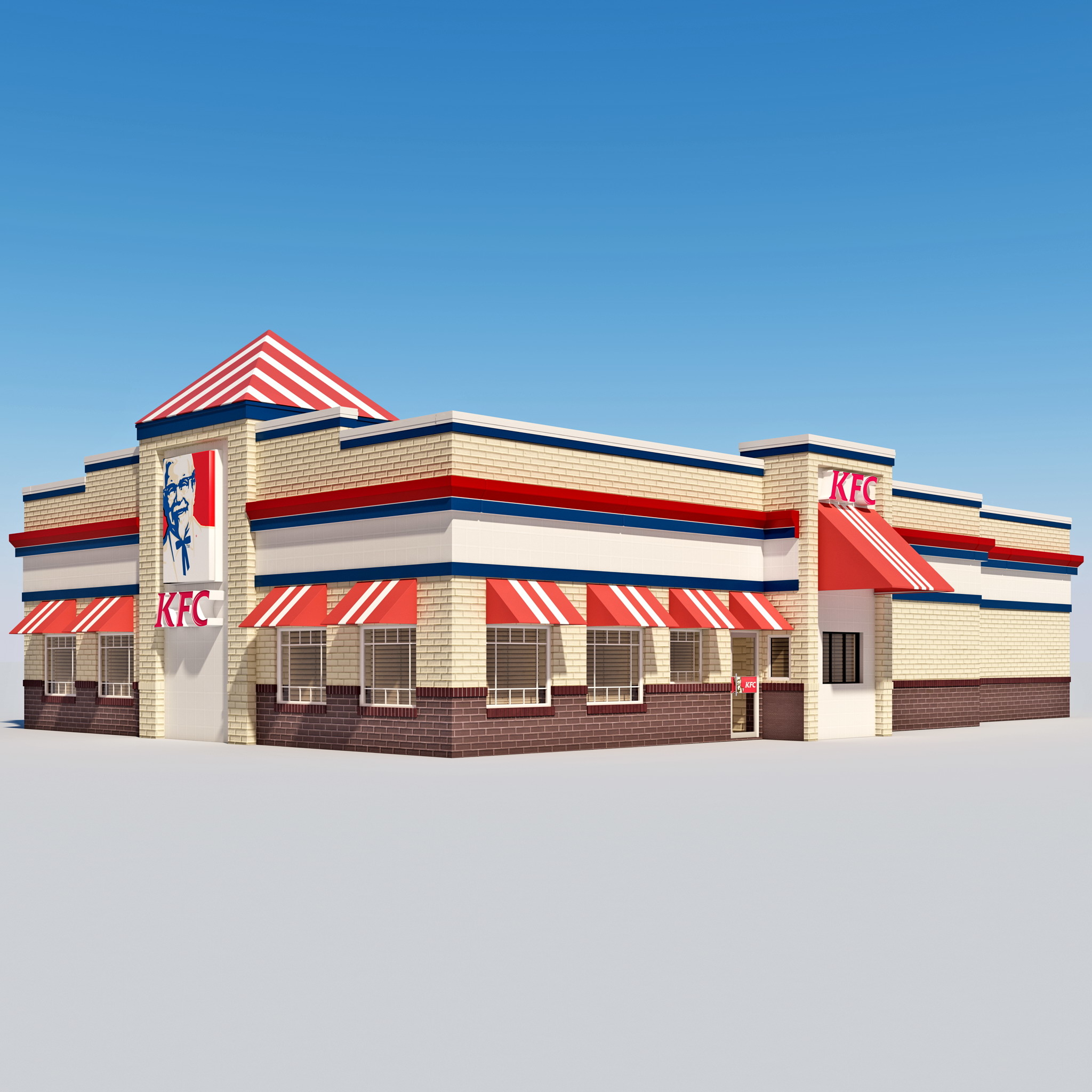 3d kfc restaurant house