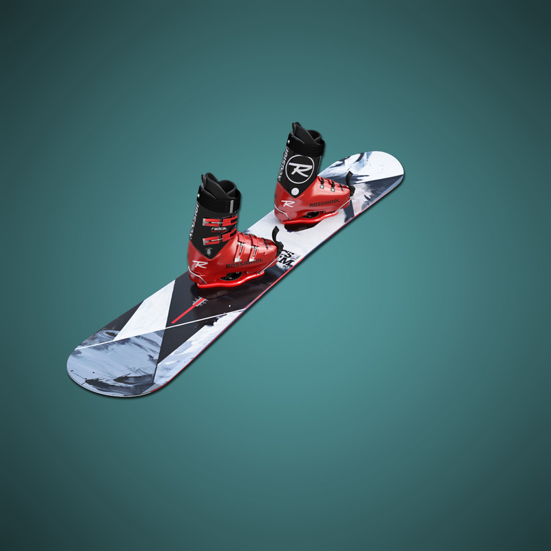 3d snowboard equipment model