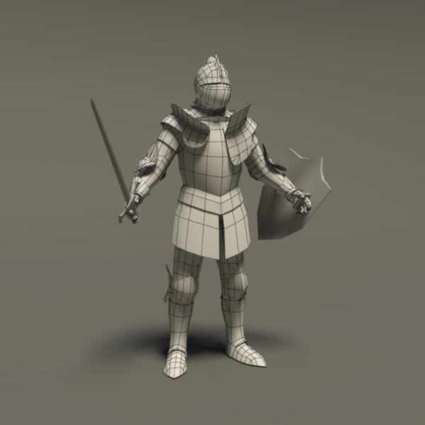 3ds max medieval knight rigged cat