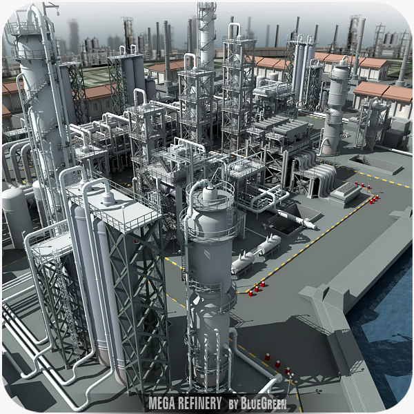 3d mega refinery industrial