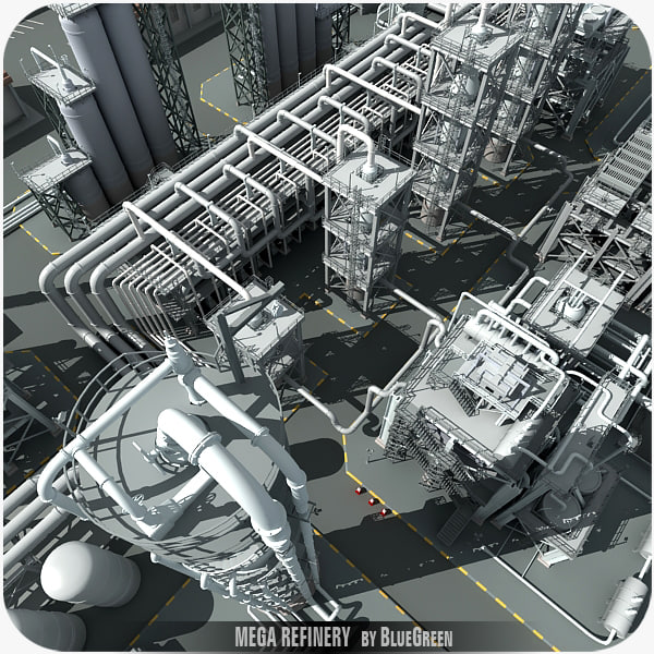 3d mega refinery industrial
