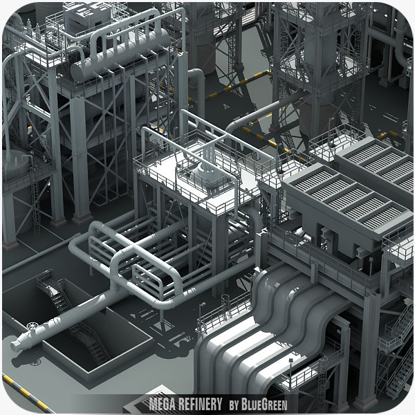 3d mega refinery industrial