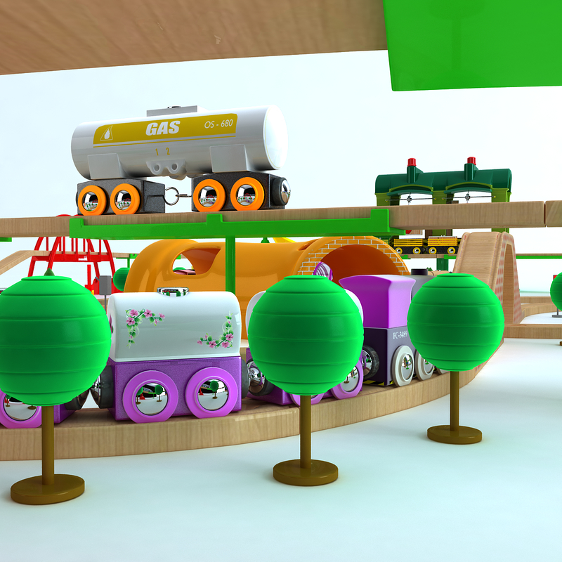 3ds kids train toy set