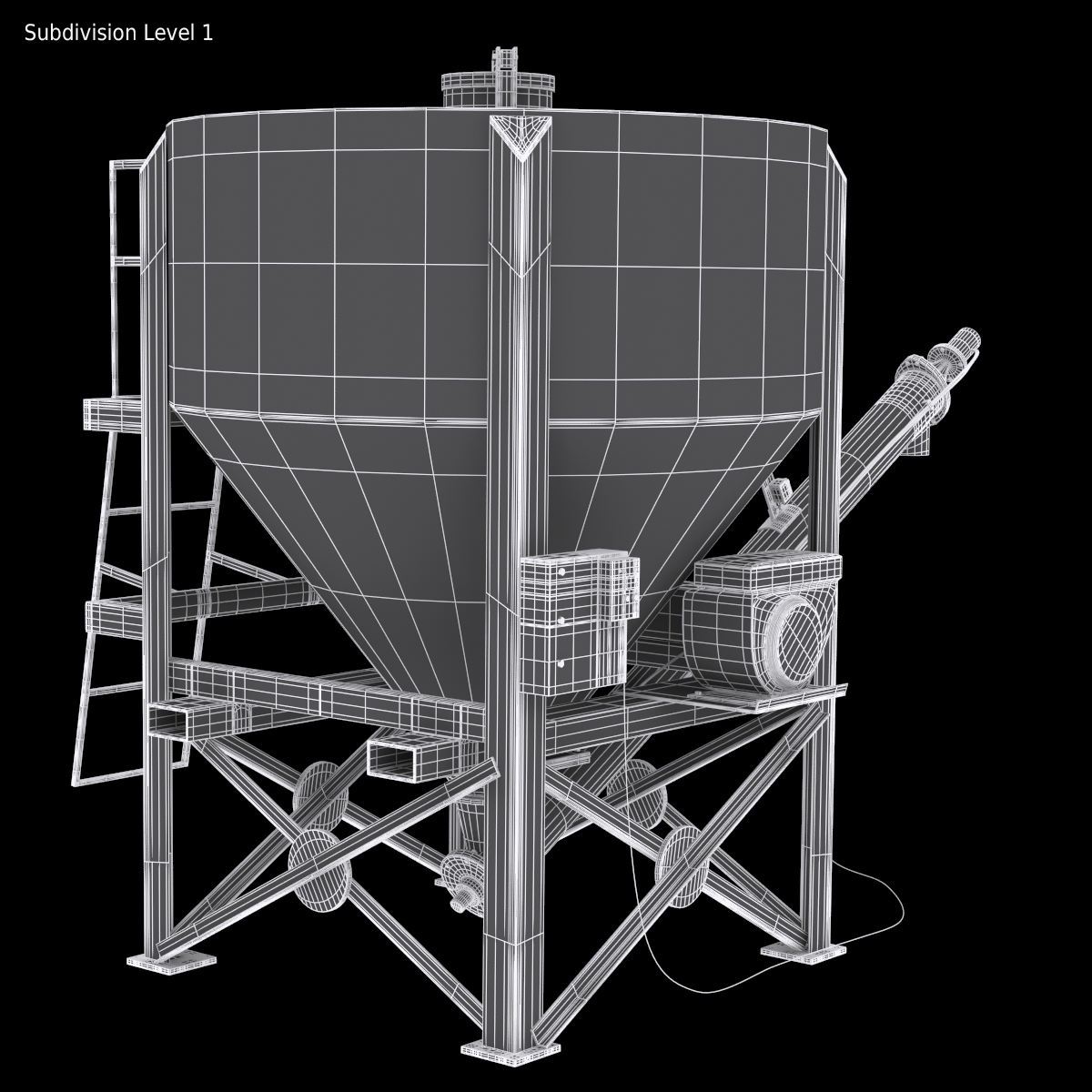 portable cement silos 3d model